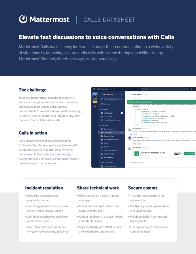 Mattermost Calls Datasheet - Mattermost