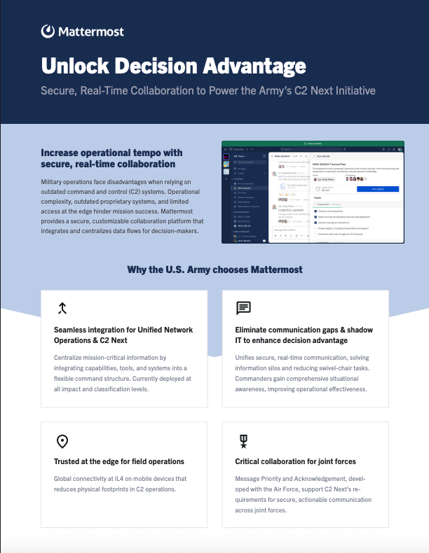 Mattermost for Defense: Powering the Army's C2 Next Initiative - Mattermost