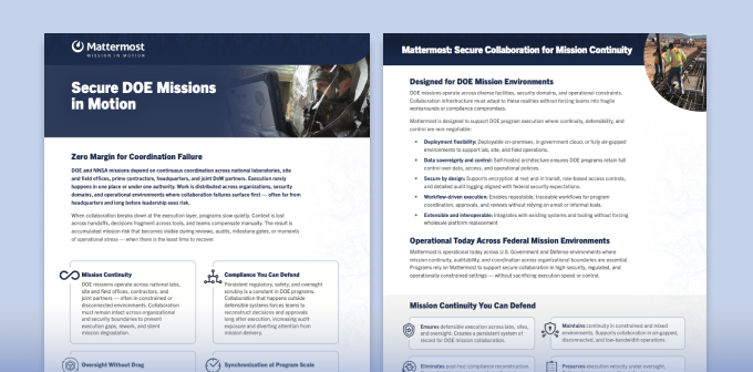 Secure Department of Energy Missions in Motion Datasheet - Mattermost